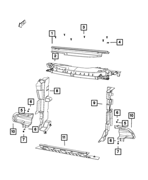 2019-2023 Jeep Cherokee Radiator Upper Seal 68437118AA | OEM Parts Online
