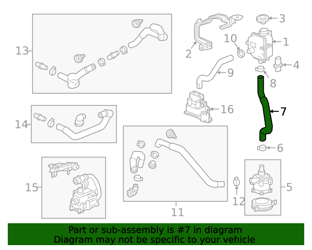 2022-2023 Chevrolet High Voltage Battery Coolant Pump Inlet Hose ...
