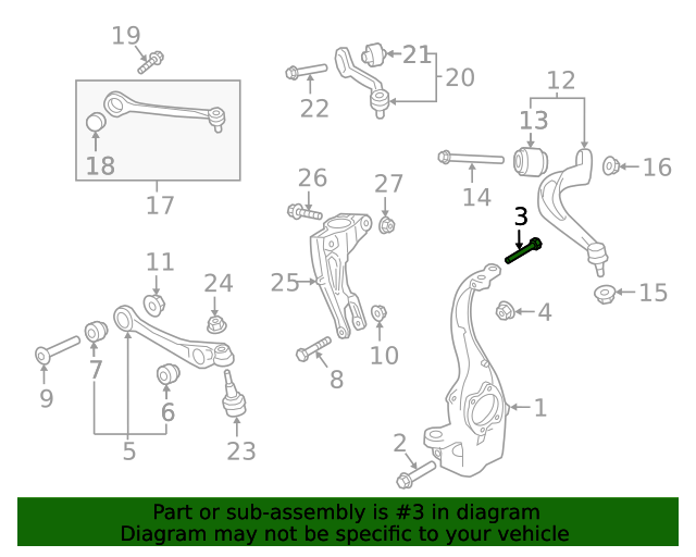 2017-2024 Audi Rear Upper Control Arm Mount Bolt WHT-006-542 | OEM Parts Online