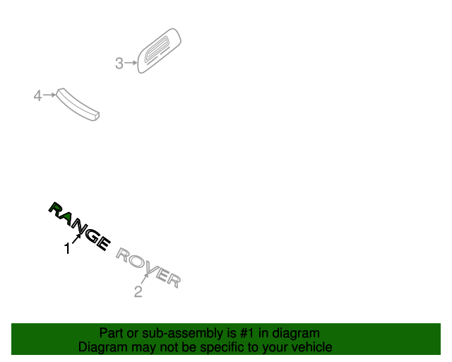 Genuine OEM Hood Emblem Part# LR088856 Fits 2014-2022 Land Rover Range ...