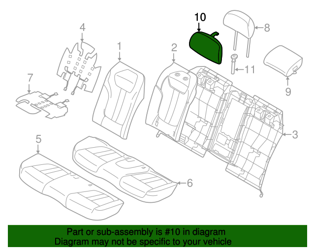 52207416166 - 2016-2019 BMW Headrest Pad (52-20-7-416-166) | BMW of ...