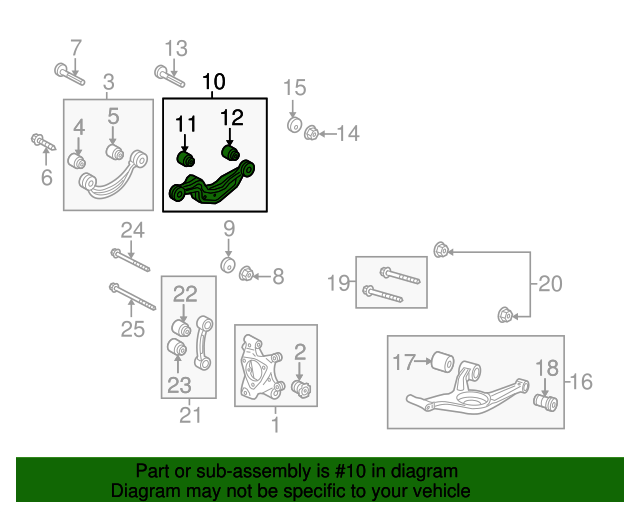 2013-2019 GM Rear Driver Side Upper Suspension Control Arm 23216530 GM ...