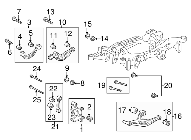 2013-2019 Cadillac XTS Rear Suspension Support Rear Bushing 22934679 ...