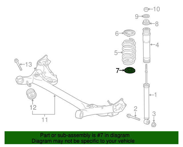 48258-52030 - Coil Spring Insulator (Left, Right, Rear, Lower) - 2007 ...
