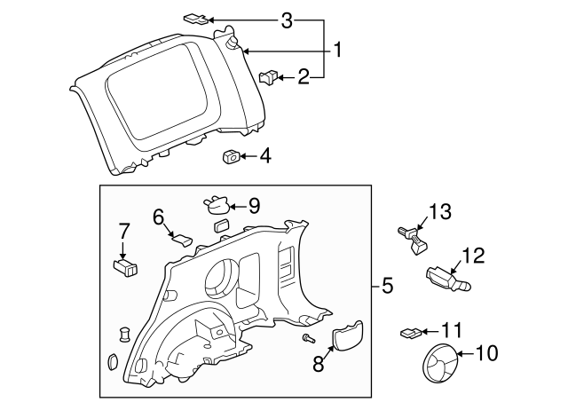 90611-SM4-013 - Upper Quarter Trim Clip 1995-2001 Honda | Honda Parts ...