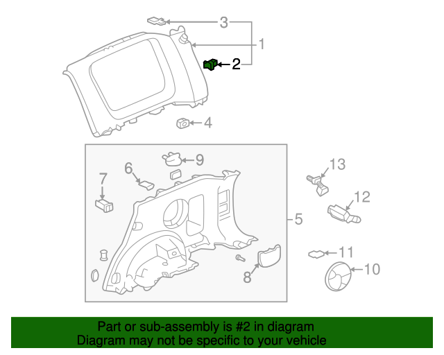 90611-SM4-013 - Upper Quarter Trim Clip 1995-2001 Honda | Honda Parts ...