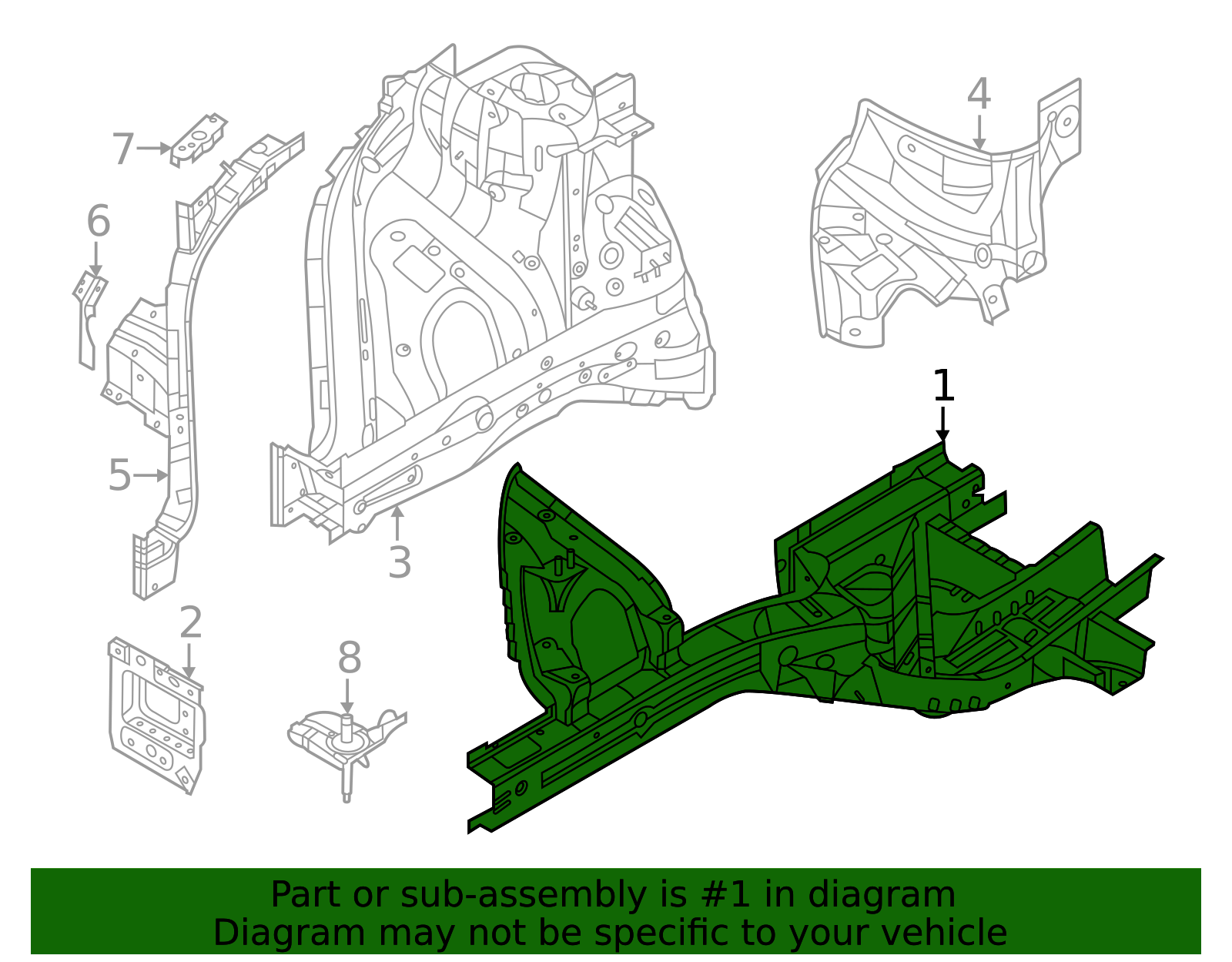2022-2025 Kia Carnival Rail Assembly 64601-R0000 | TascaParts.com