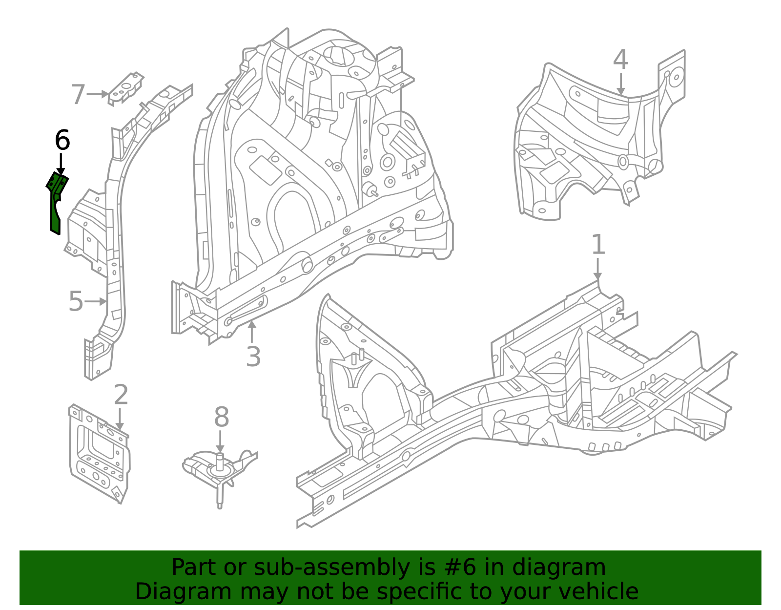 64781-R0000 - Fender Apron Reinforcement Bracket 2022-2025 Kia Carnival ...