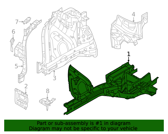 64601-R0000 - Rail Assembly 2022-2023 Kia Carnival | Kia.Parts Store