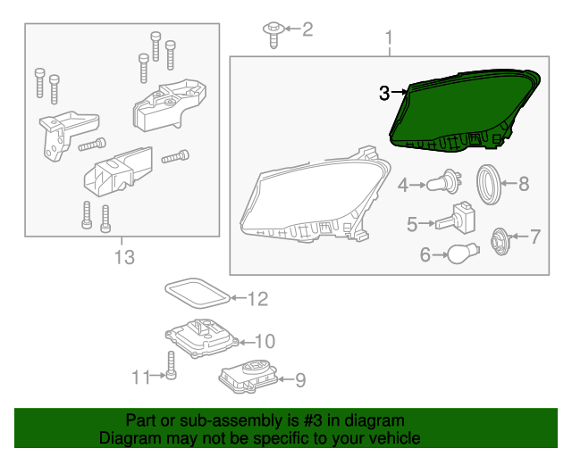 156-826-01-58-64 - Headlamp Assembly Seal 2015-2020 Mercedes-Benz ...