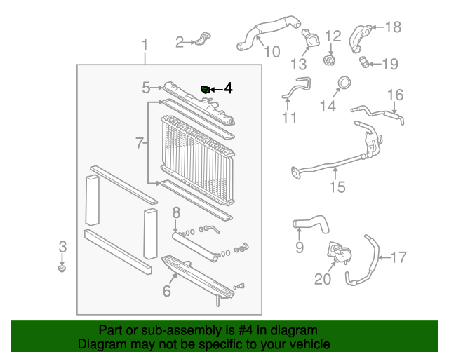 1998-2013 Lexus Radiator Cap 16401-30020 | Lexus Direct parts