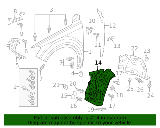 2020-2023 Audi RS Q8 Ft Fender Liner 4M8-821-171-B | TascaParts.com