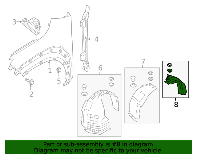 86815-K4000 - Fender Liner 2019-2023 Hyundai Kona Electric | AutoNation ...