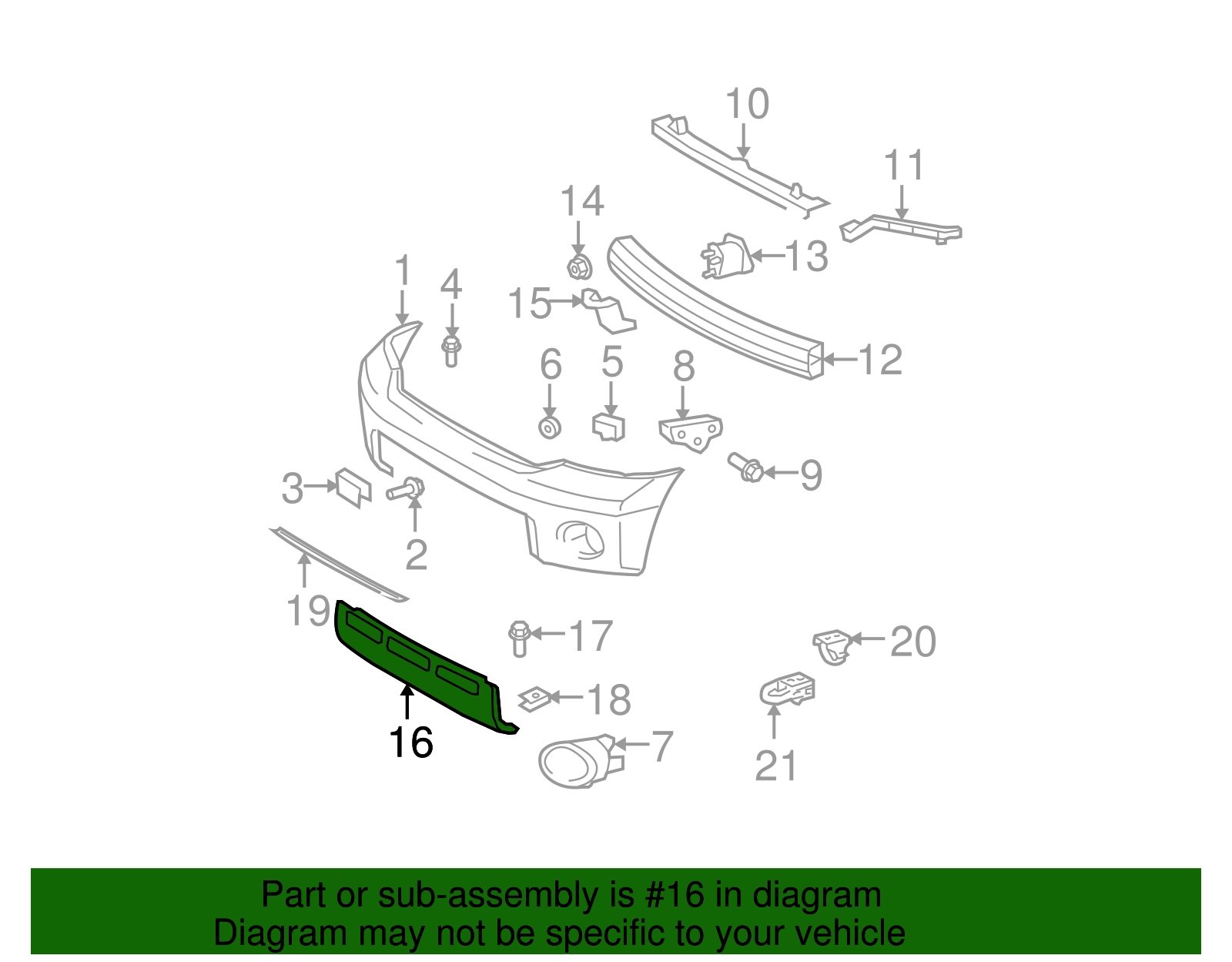 Genuine Toyota Valance Panel part# 53911-0C030 for 2007-2009 Toyota ...