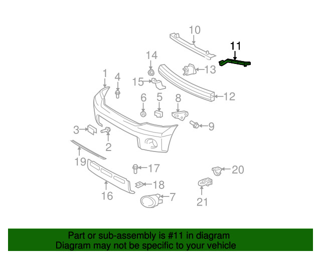 52538-0C020 - Retainer, Front Bumper End, Left - 2007-2022 Toyota | OEM ...