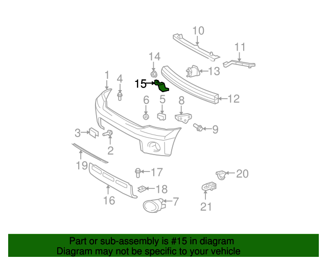 Genuine Toyota Impact Bar Lower Bracket part# 52143-0C030 for 2007-2022 ...