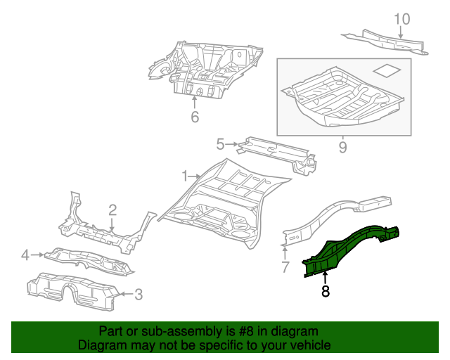 2008-2021 Mopar Inner Rail 68254162AC | TascaParts.com