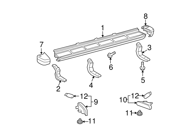 51797-60080 - Running Board Mounting Bracket (Left, Right) - 2003-2014 ...