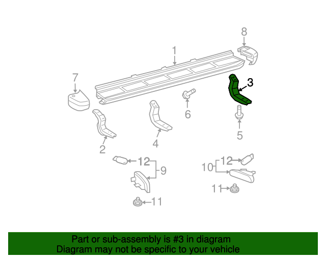51797-60080 - Running Board Mounting Bracket (Left, Right) - 2003-2014 ...