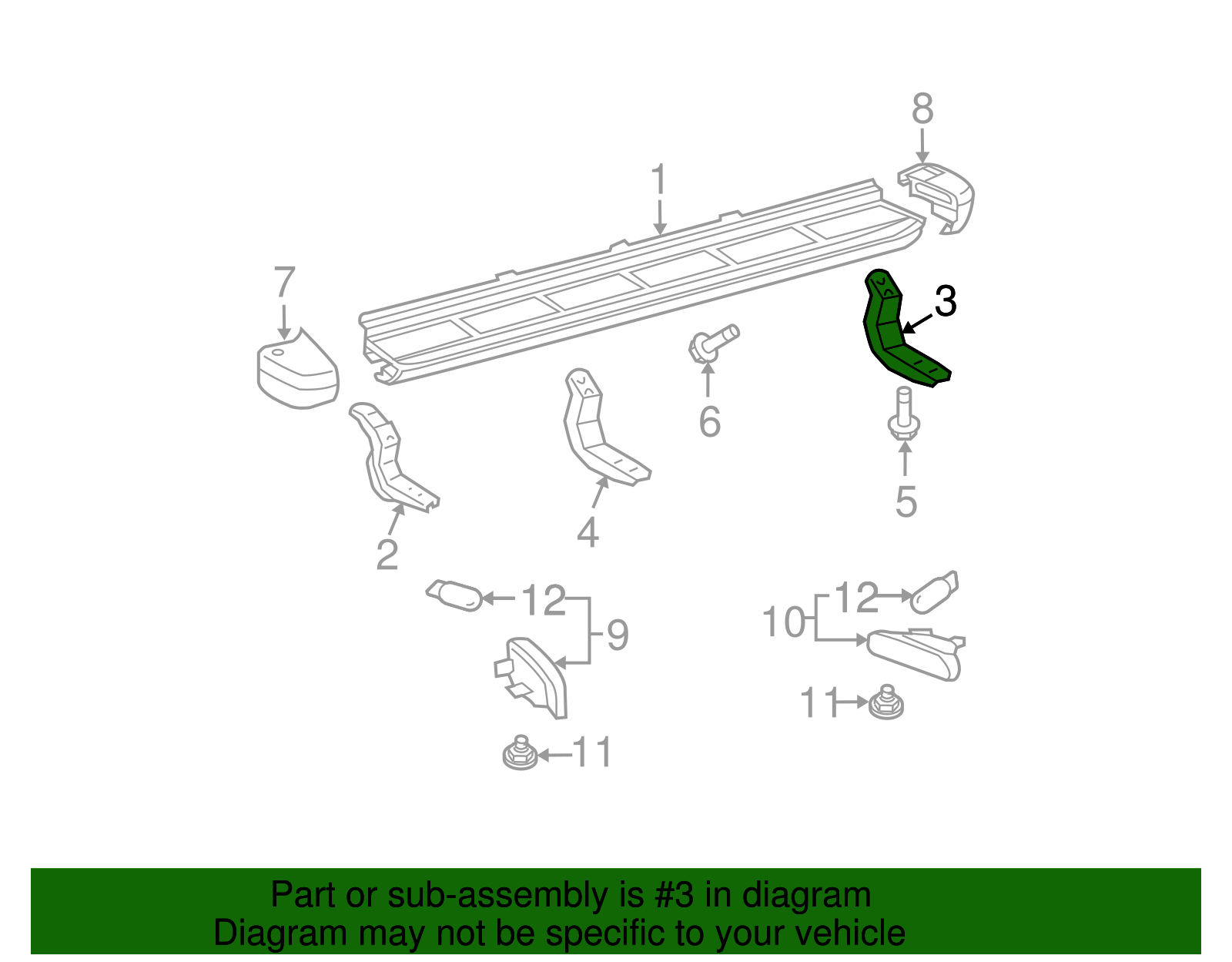 51797-60080 - Running Board Mounting Bracket (Left, Right) 2003-2014 ...