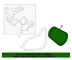25212-2GGB0 - Water Pump Belt 2016-2022 Kia | Kia.Parts Store