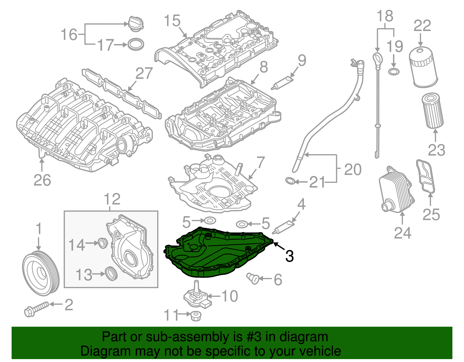 06J-103-600-AM - Oil Pan 2012-2023 Volkswagen | AutoNation Parts