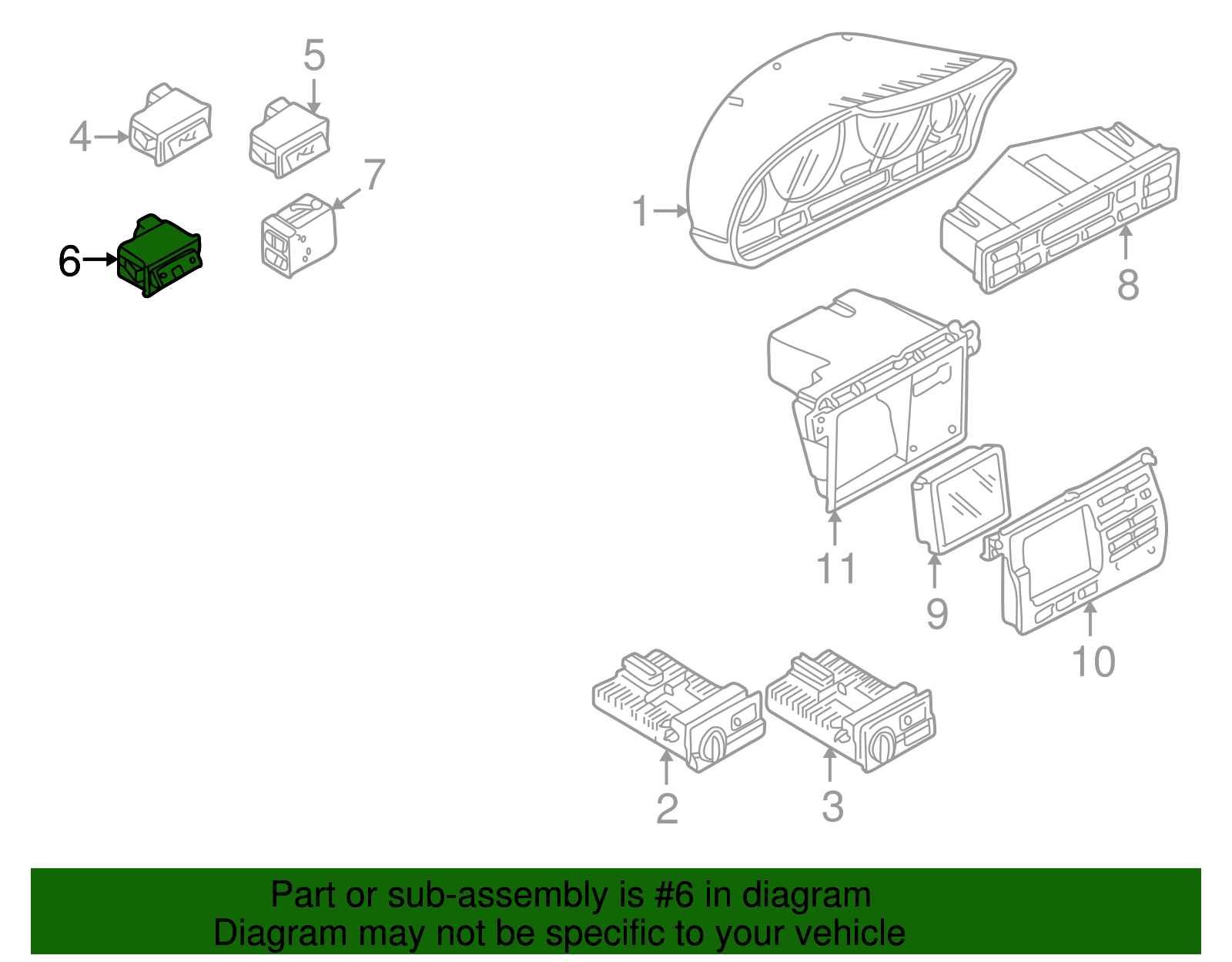 61319119052 - 2000-2015 BMW Switch (61-31-9-119-052) | BMW of South ...