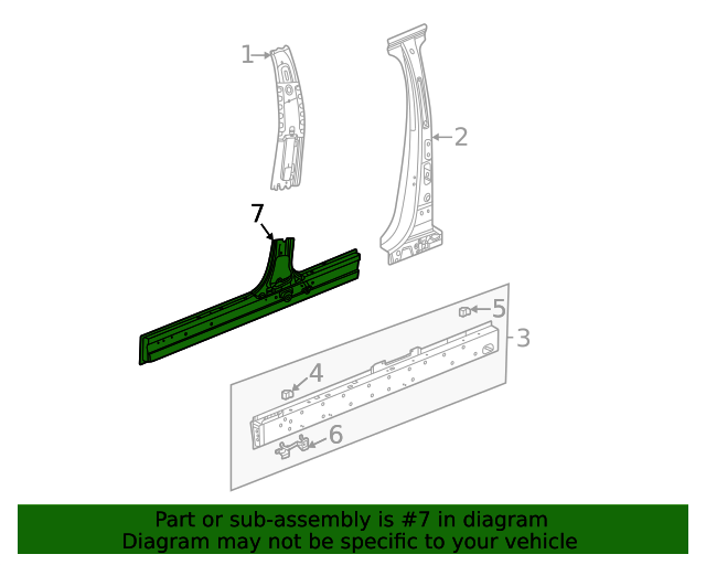 2020-2022 Cadillac CT4 Driver Side Rocker Inner Panel 84812587 ...