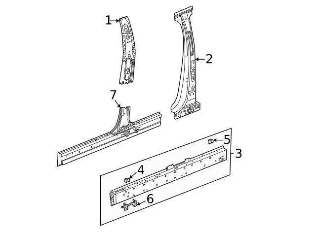 84725674 - Passenger Side B-Pillar Outer Panel Reinforcement 2020-2023 ...