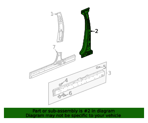 84725674 - Passenger Side B-Pillar Outer Panel Reinforcement 2020-2023 ...