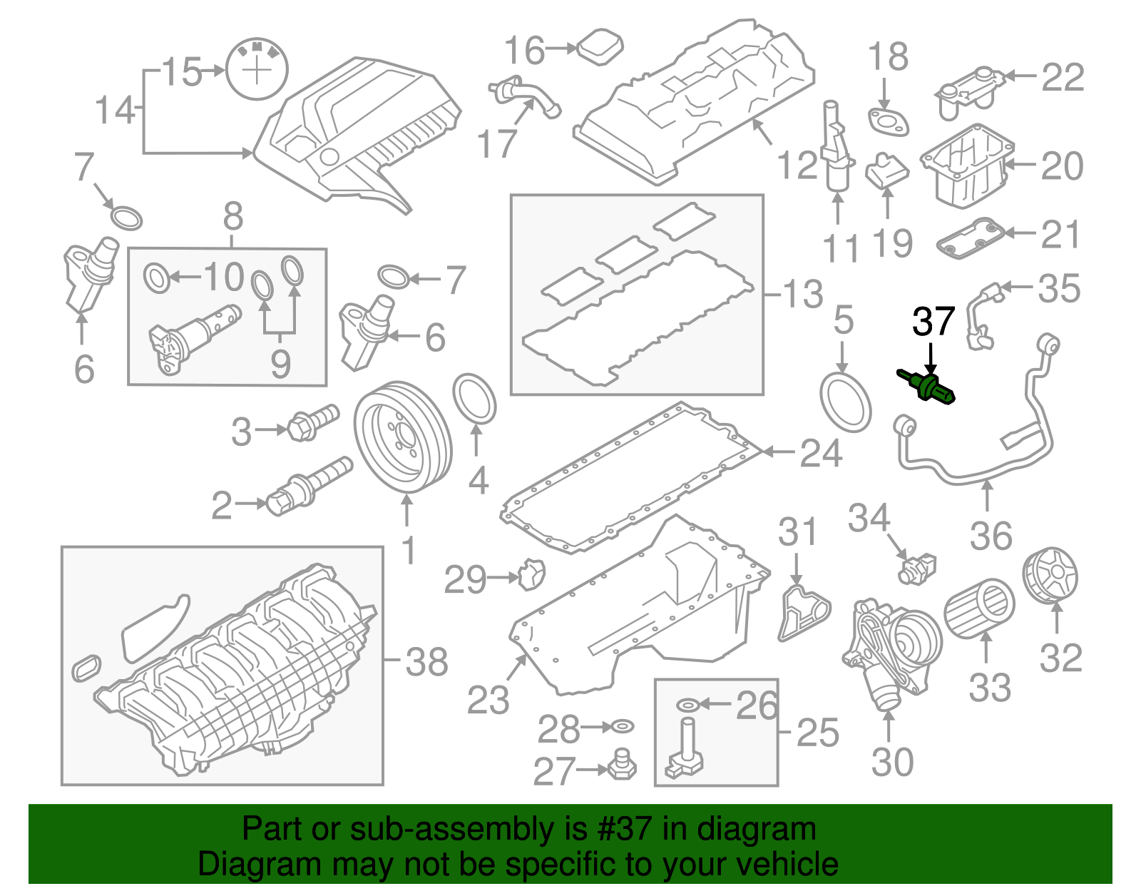 OEM BMW Engine Coolant Temperature Sensor Part# 13627580635 | BMW Parts ...