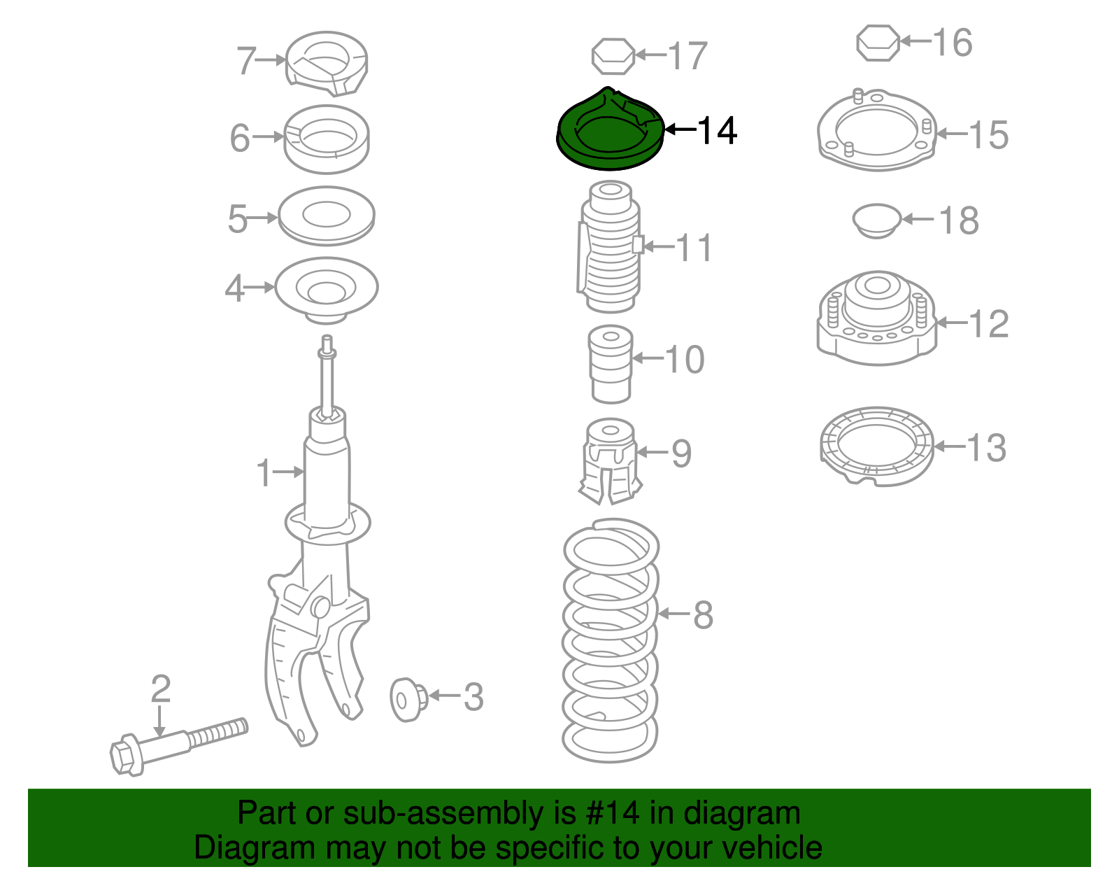 7P0-511-149 - Coil Spring Insulator 2011-2015 Volkswagen Touareg ...