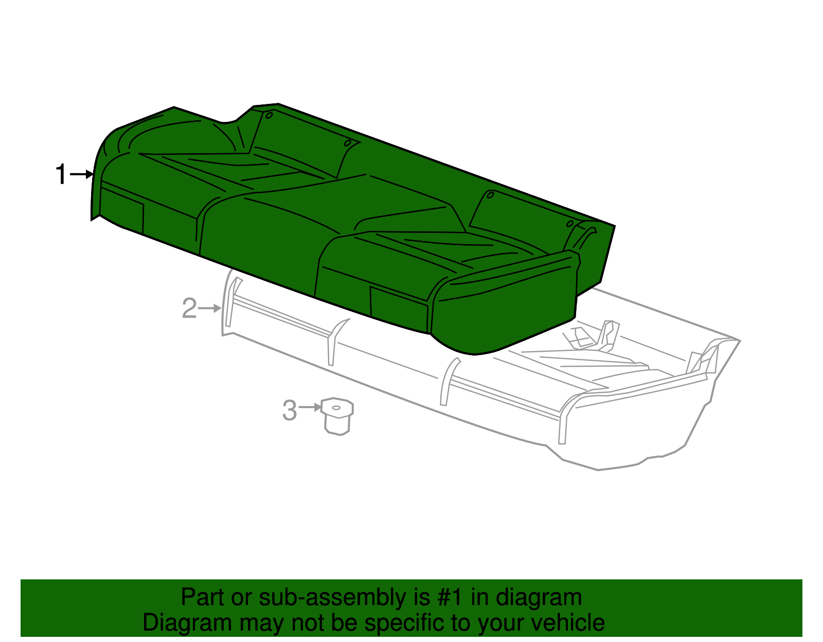 26232750 - Mink Rear Seat Cushion Cover 2017-2019 Buick LaCrosse ...