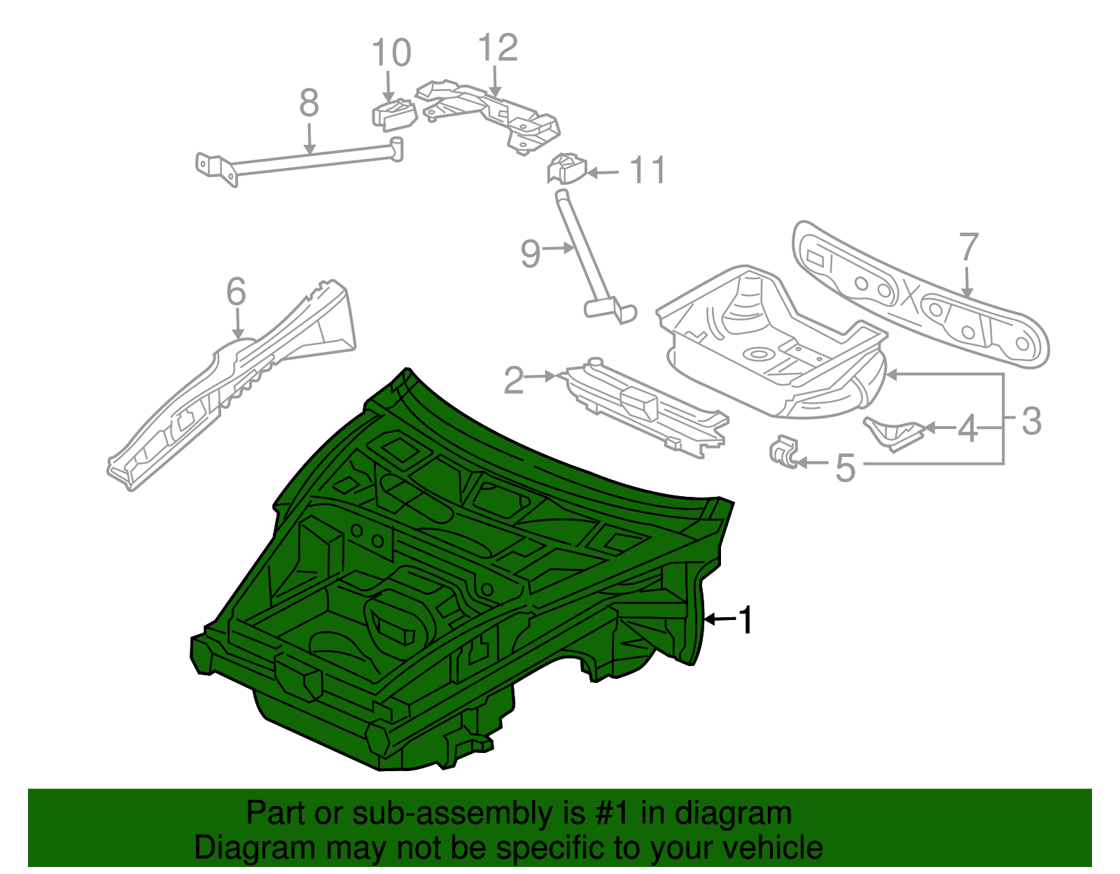 1997-2004 Porsche Boxster Ft Inner Structure 996-501-911-00-GRV ...