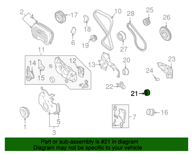 24810-38001 - Idler Pulley 2001-2006 Kia Optima | Kia.Parts Store