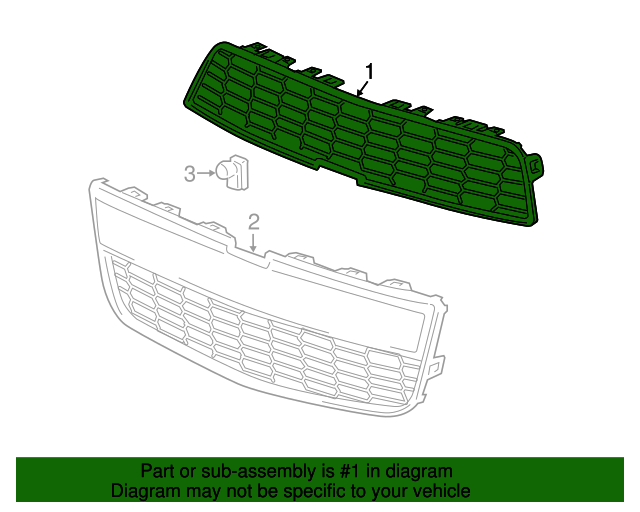 2012-2016 Chevrolet Sonic Upper Grille 95215846 | TascaParts.com