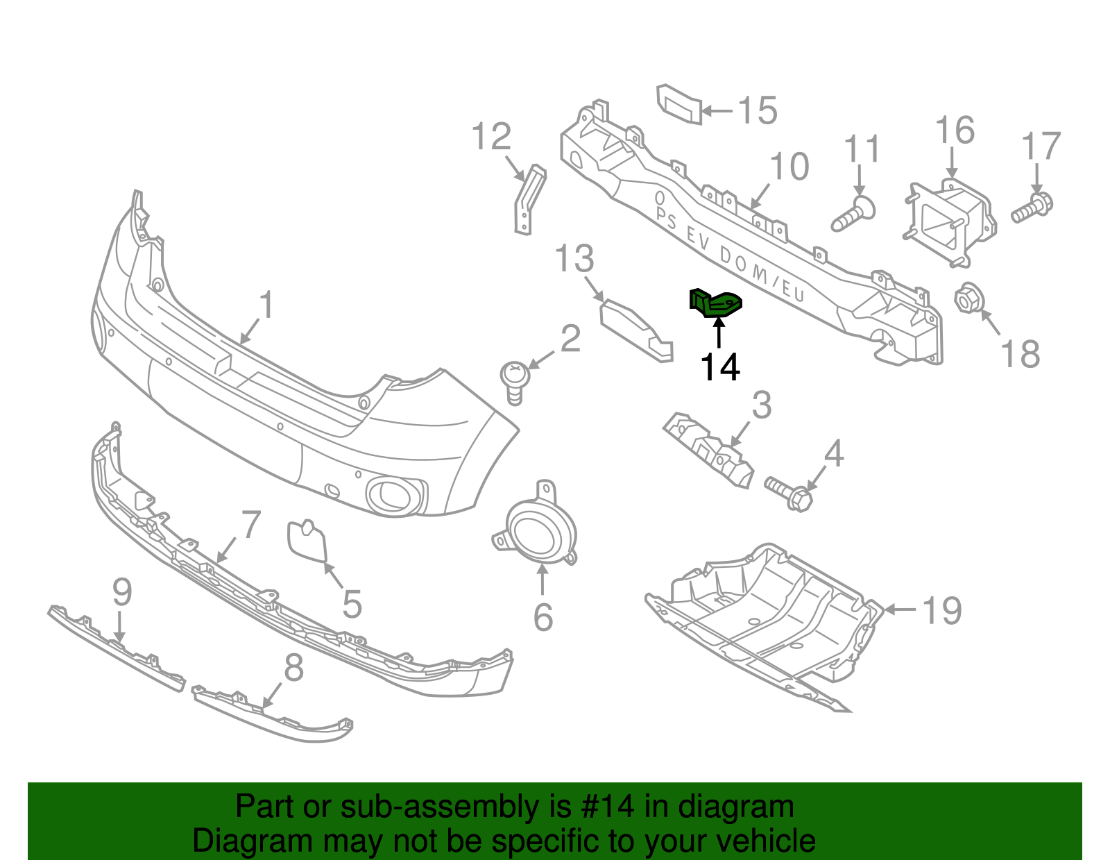 86634-B2000 - Impact Bar Center Bracket 2014-2019 Kia | Kia.Parts Store