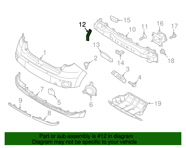 2014-2019 Kia OEM NEW 2014-19 Kia Impact Bar Upper Bracket-REAR BEAM ...
