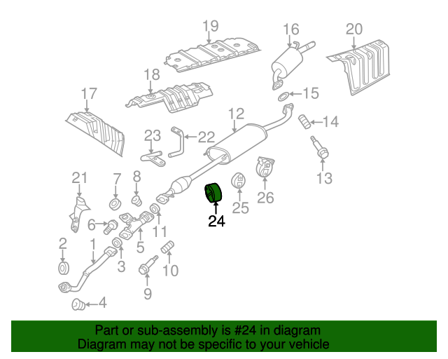 2007-2018 Toyota Exhaust System Hanger 17565-31040 | Toyota Parts Center