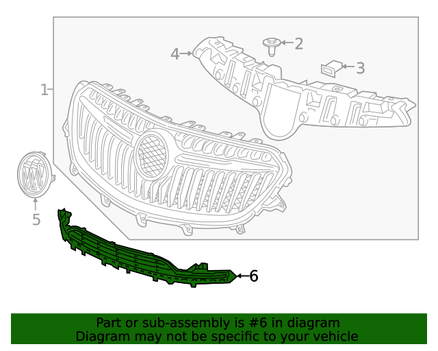 2017-2022 Buick Encore Front Lower Grille 42536906 GM | GMPartsDirect.com