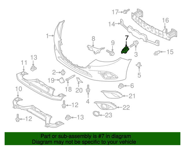 BHN1-50-152 - Bumper Cover Bracket - 2014-2016 Mazda 3 | Mazda Swag
