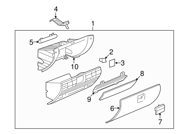 96476911 - Instrument Panel Compartment Door Lock Striker 2008-2015 GM ...