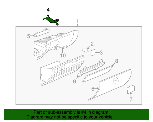 96476911 - Instrument Panel Compartment Door Lock Striker 2008-2015 GM ...