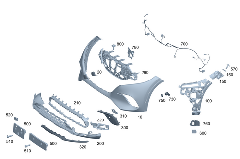 Front Bumper for 2023 Mercedes-Benz EQS 580 SUV | Mercedes-Benz USA Parts