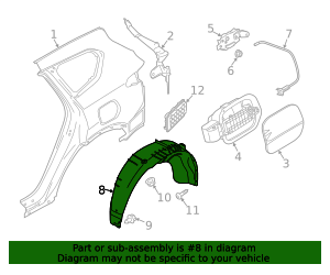 86821-S2000 - Quarter Panel Splash Shield 2019-2020 Hyundai Santa Fe ...