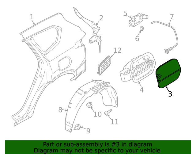 69511-S2000 - Fuel Filler Door 2019-2020 Hyundai Santa Fe | AutoNation ...