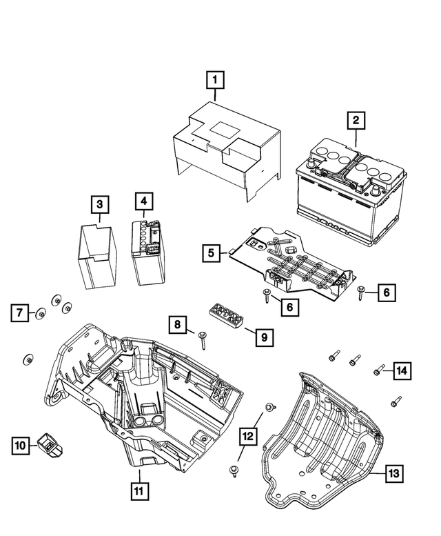 2022-2024 Jeep Wrangler Battery Hold Down Bracket 68353739AB | Mopar eStore