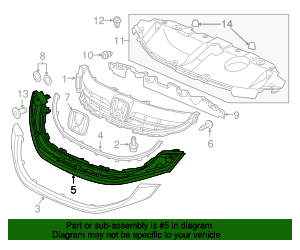 71124-TT1-A01 - Grille Reinforcement 2013-2015 Honda Civic | Honda ...