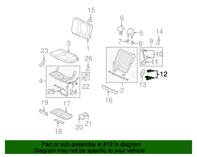 2007-2008 Honda Fit Folding Seat Lock Striker 82625-SAA-J01 ...