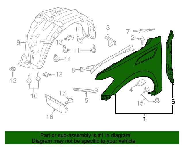63100-6JL0A - Fender 2021-2024 Nissan Armada | Nissan Parts ...
